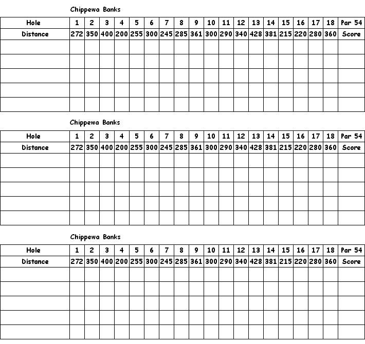 Printable Disc Golf Scorecard