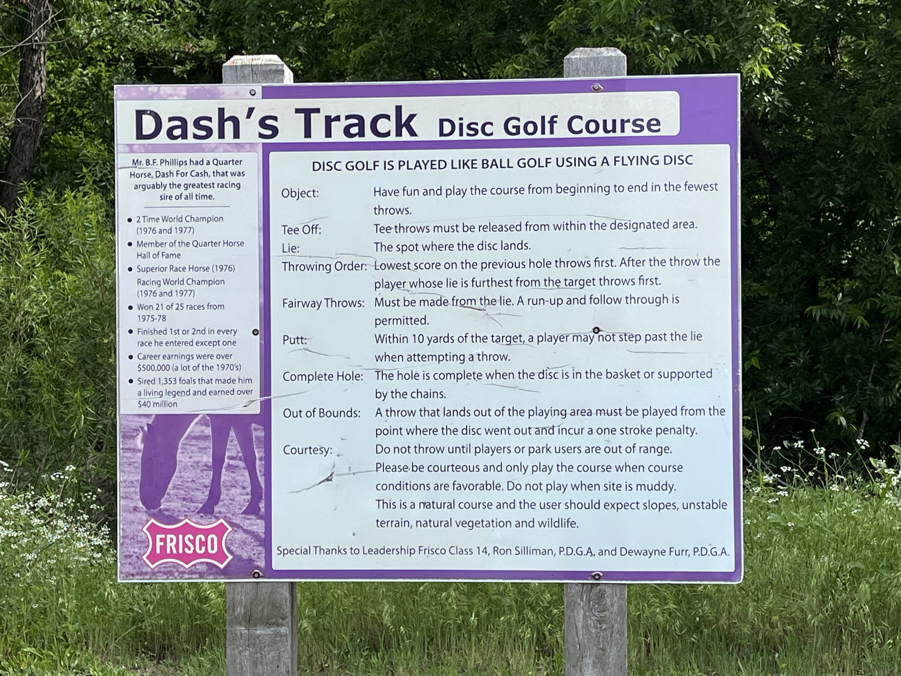 Pictures · Dash's Track · Frisco, TX · Disc Golf Scene