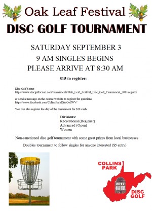 Oak Leaf Festival Disc Golf Tournament (2017, Collins Park Disc Golf ...