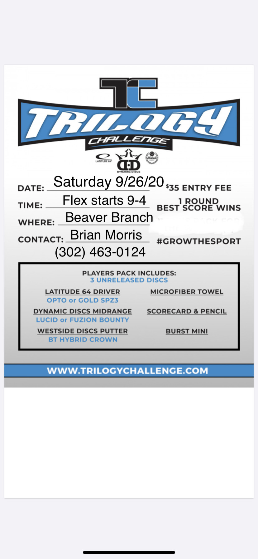 Beaver Branch Trilogy Challenge 2020 · Disc Golf Scene