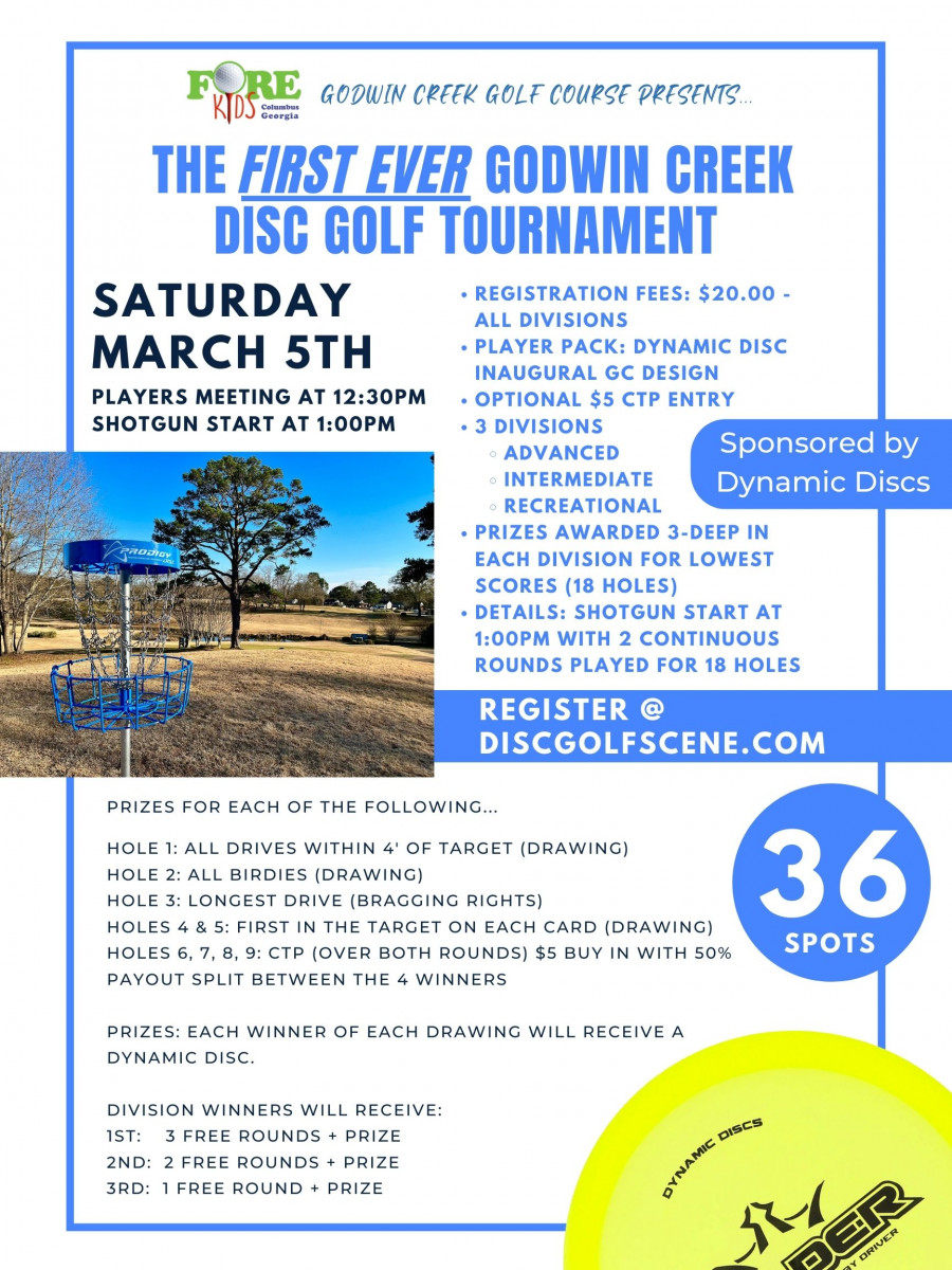 Chain Rattlers Godwin Creek Inaugural Disc Golf Tournament sponsored by ...