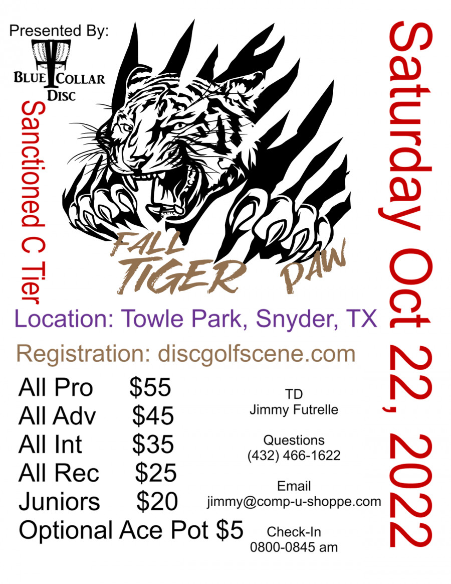 Fall Tiger Paw 2022 (2022, Blue Collar Disc LLC) · Disc Golf Scene
