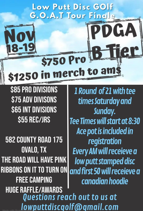 Low Putt Disc Golf GOAT Tour Finale (2022, Low Putt Disc Golf) · Disc ...