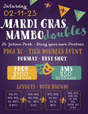 Mardi Gras Mambo Doubles (2023, Jester Flight Club) · Disc Golf Scene