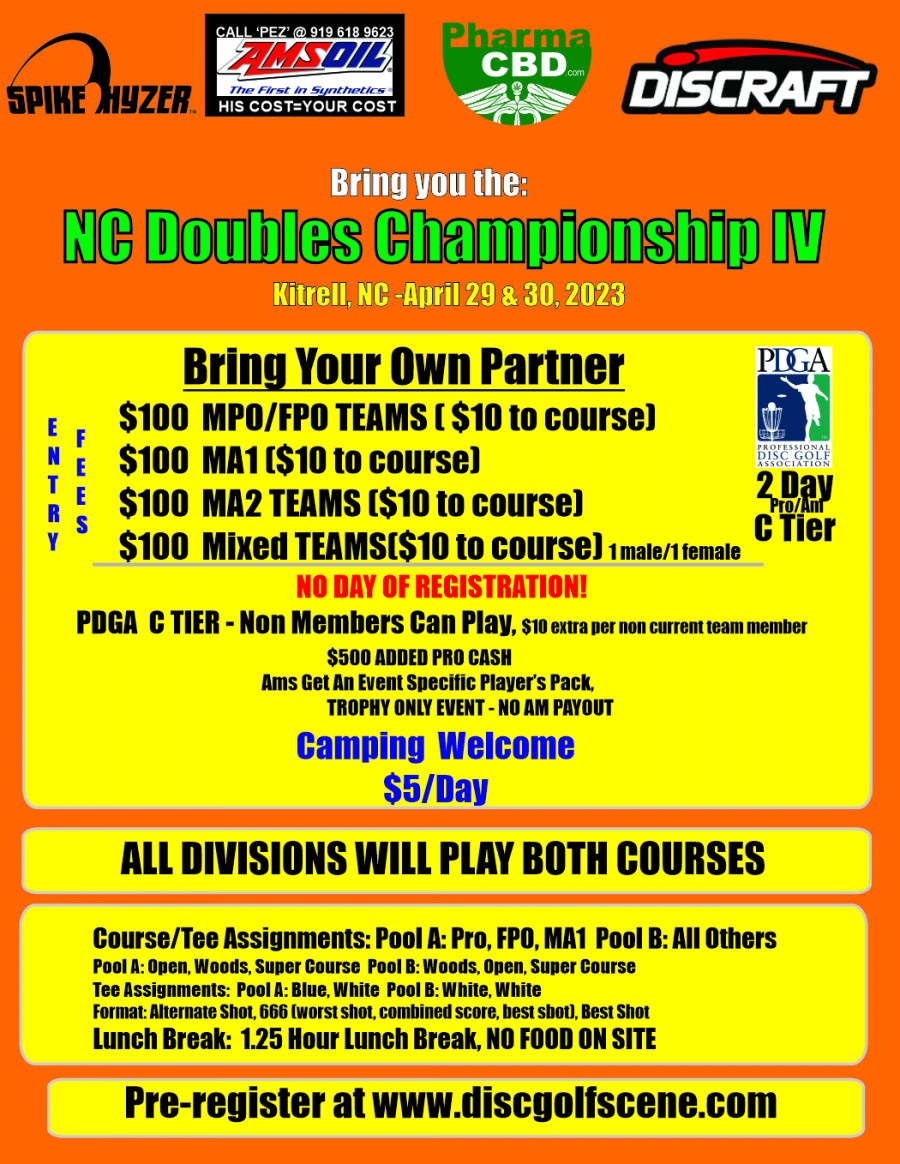 Discraft Presents: Spike Hyzer's NC Doubles Championship V (2023, Spike Hyzer Disc Golf Tour ...