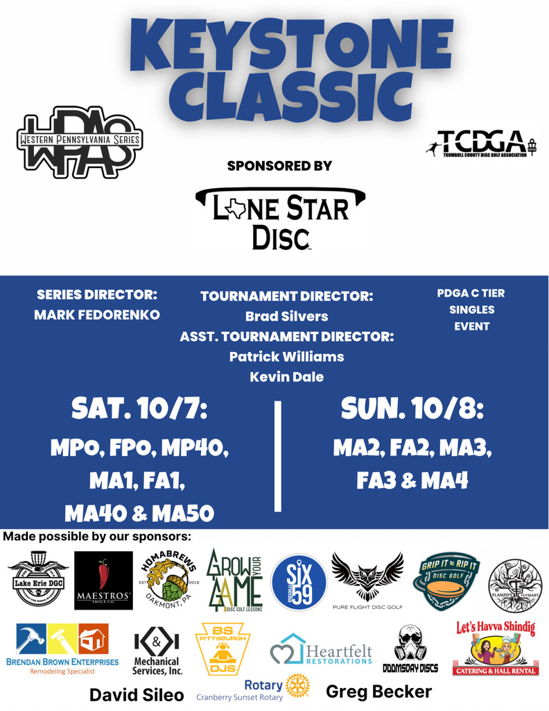 Keystone Classic Sponsored by Lone Star Disc - WPAS #7 - FPO, MPO, MP40 ...