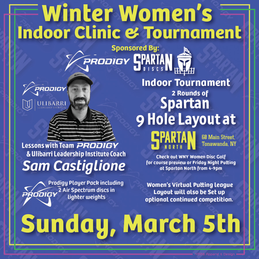 Winter Women's Indoor Clinic & Tournament Sponsored by Prodigy Discs ...