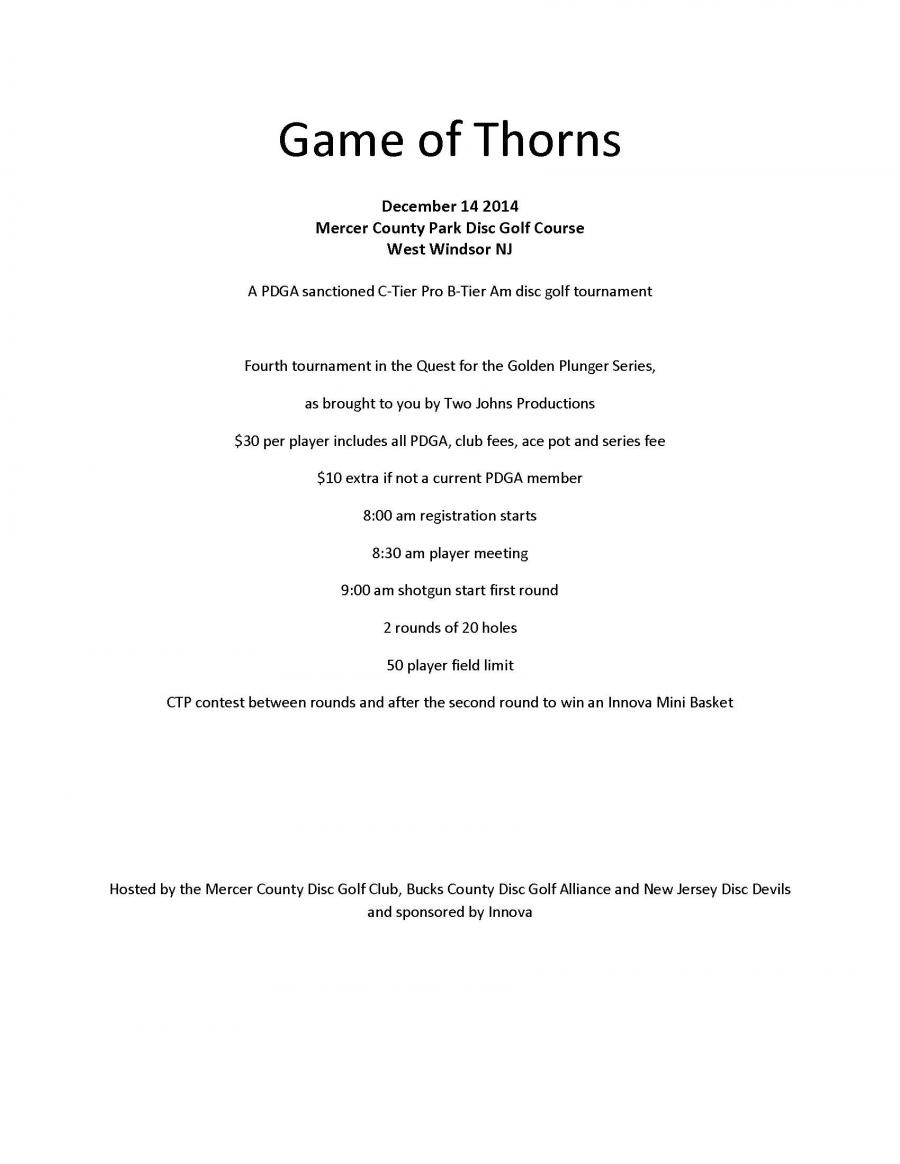 Game of Thorns (2014, Bucks County Disc Golf Alliance) · Disc Golf Scene