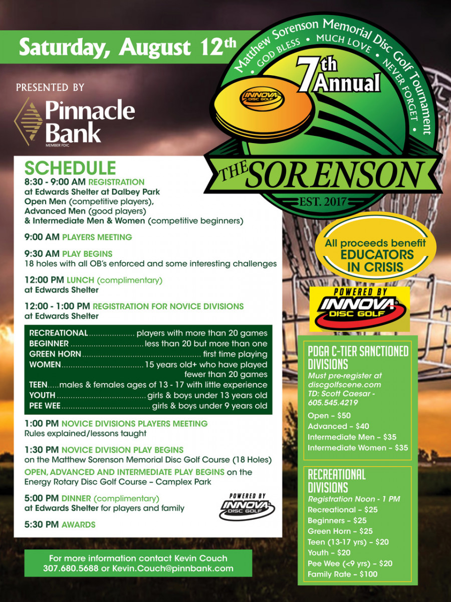 7th Annual Matthew Sorenson Memorial Disc Golf Tournament Powered By ...
