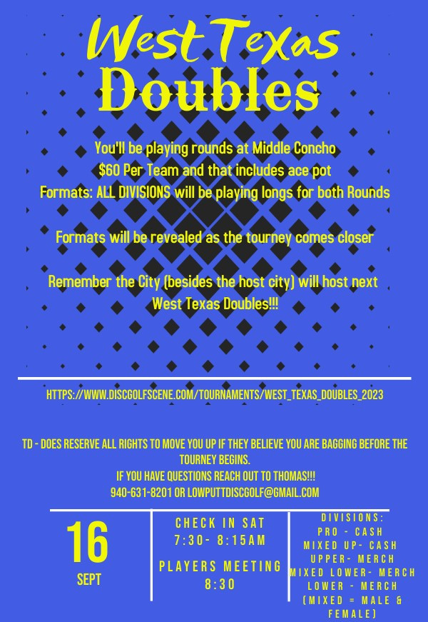 West Texas Doubles (2023, Low Putt Disc Golf) · Disc Golf Scene