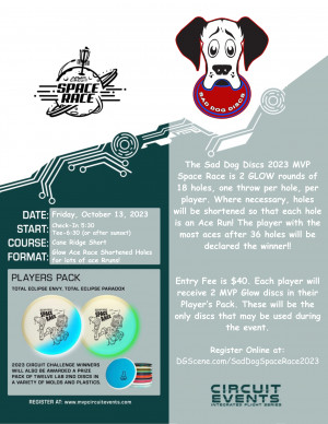 Sad Dog Discs 2023 MVP Space Race (2023, Sad Dog Discs) · Disc Golf Scene
