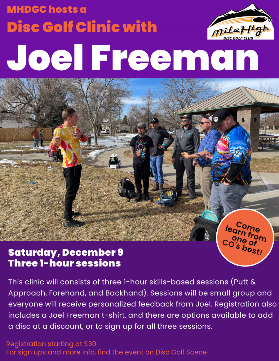 Joel Freeman DG Clinic (2023, Mile High Disc Golf) · Disc Golf Scene