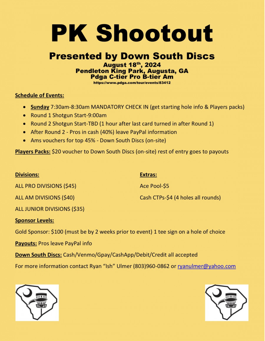 PK Shootout presented by Down South Discs (2024, Down South Discs ...