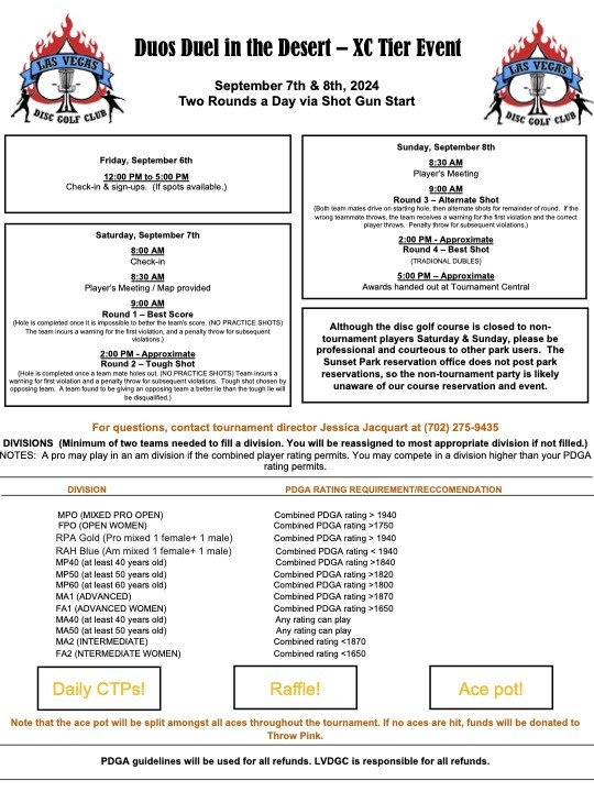 Duos Duel in the Desert supported by Innova (2024, Las Vegas Disc Golf ...