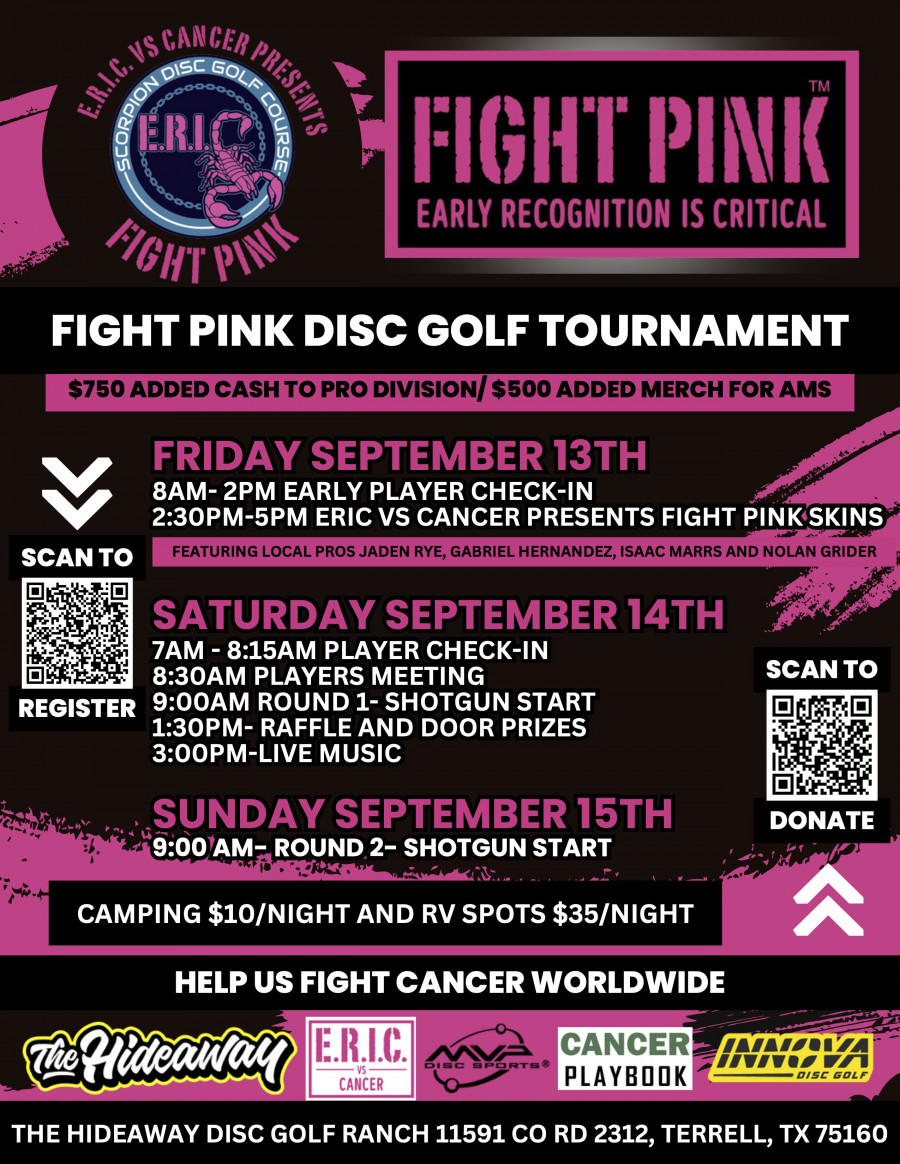 E.R.I.C. vs. Cancer presents Fight Pink (2024, The Hideaway DGC / Joe ...