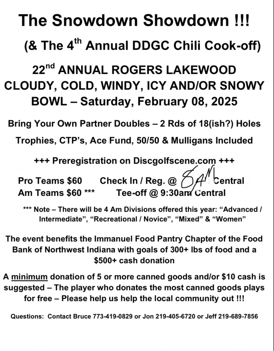 Snowdown Showdown 4 (2025, Duneland Disc Golf Club) · Disc Golf Scene