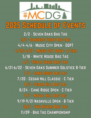 2025 MCDG Bag Tag Series Event 2 - Sanders Ferry (2025, Music City Disc ...
