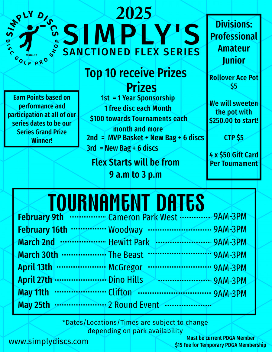 Simply Discs 2nd Annual Sanctioned Flex Series Finale @ Brazos Park ...