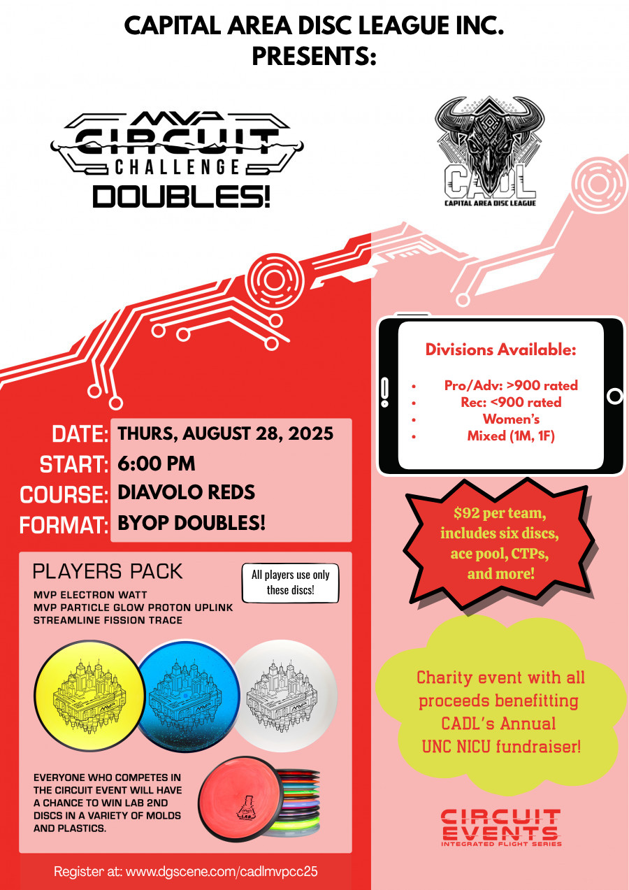 CADL Inc. Presents: MVP Circuit Challenge Doubles benefitting UNC NICU · Disc Golf Scene